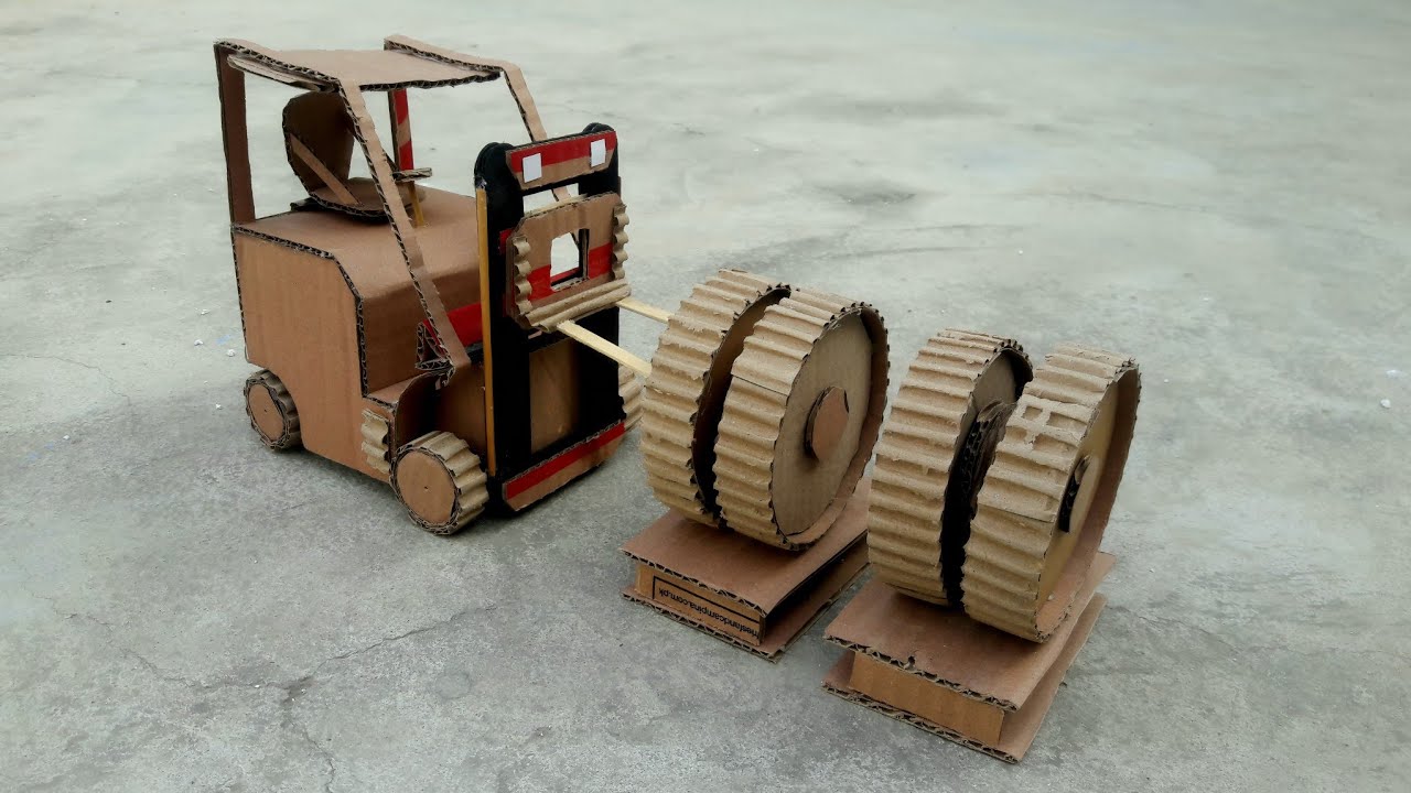 How To Make A Forklift With Cardboard | Diy Forklift | Mini Forklift ...