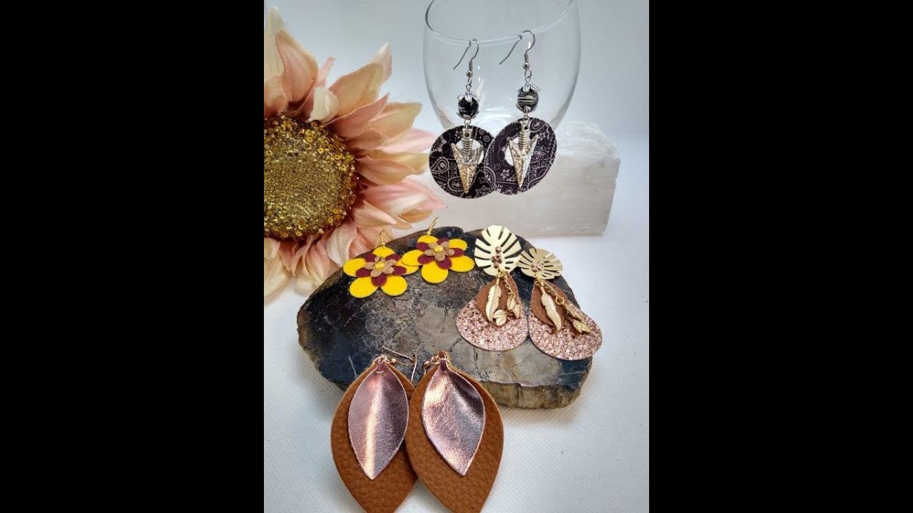 Faux Leather Earring Tutorial 4 Pair! - YouTube