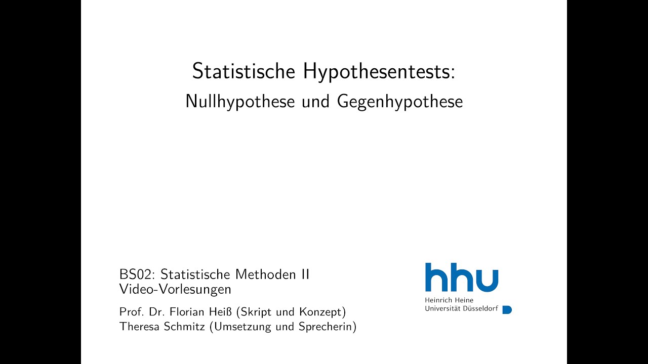 Statistik 2: 10.2. Nullhypothese und Gegenhypothese - YouTube