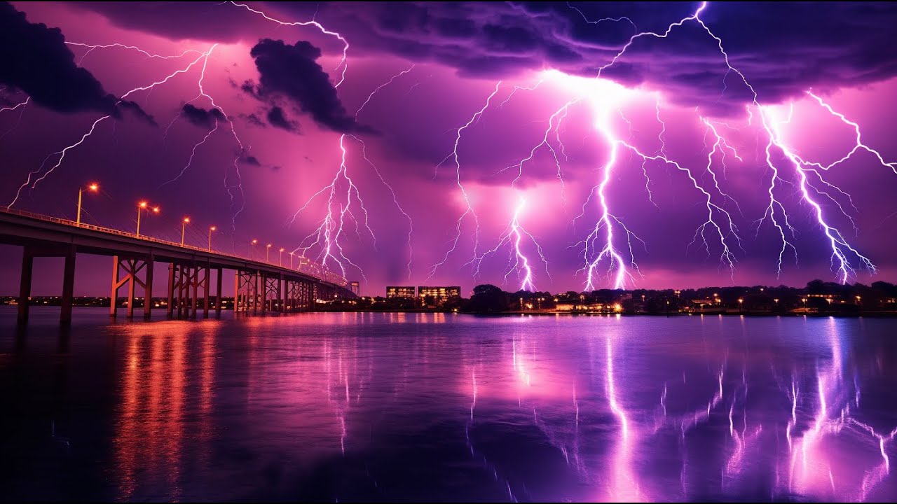 Heavy Thunderstorm Sounds ☔ Relaxing Rain, Thunder & Lightning Ambience ...