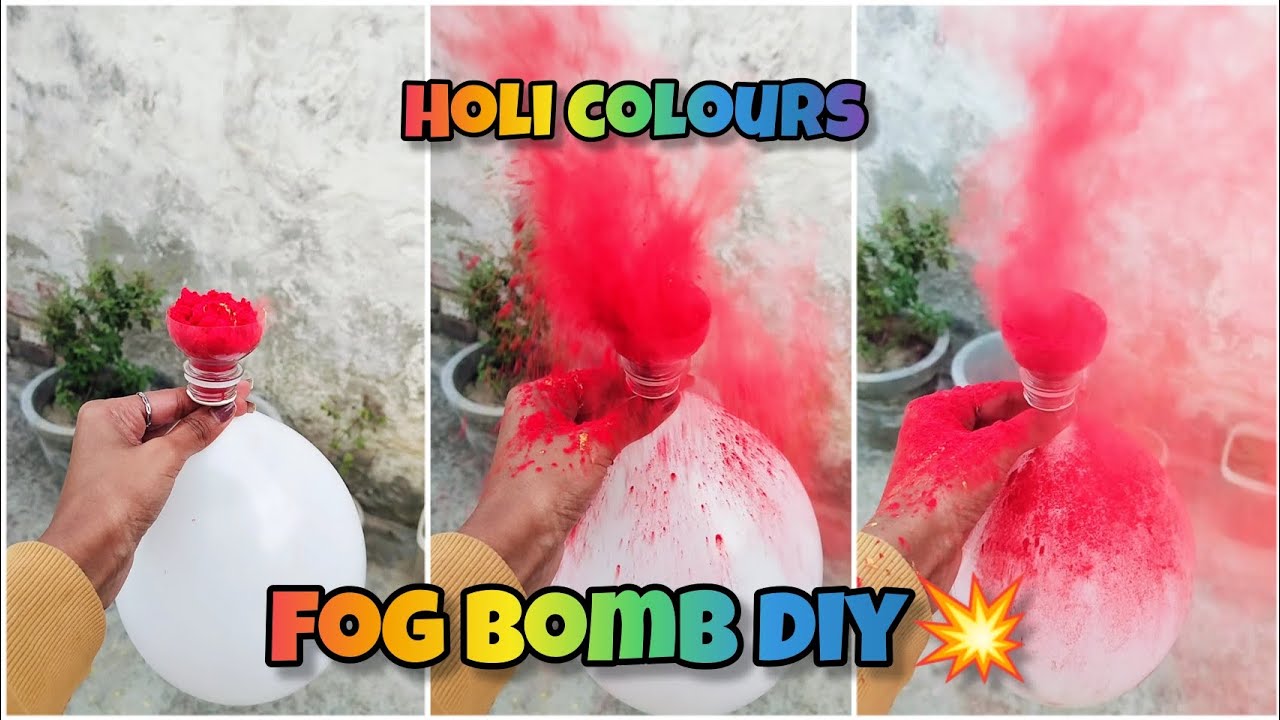 DIY Holi Color Fog Bomb 💥🌈 | Fun & Easy Last-Minute Holi Craft ...