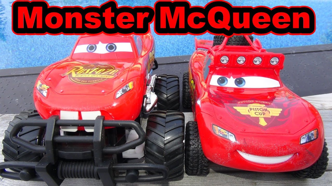 The Pixar Cars Lightning McQueen Monster Truck Ramp Jumps and Night ...