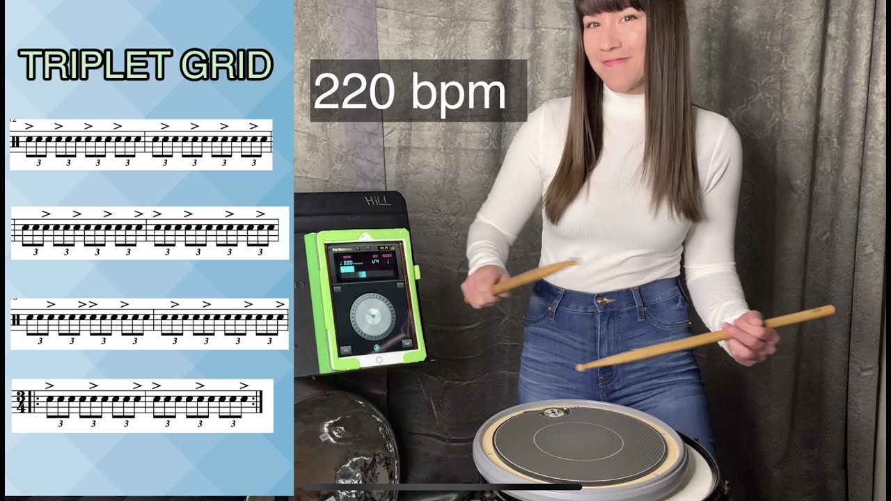 Triplet Grid Drumline Play Along Exercise with Candice Hill - YouTube