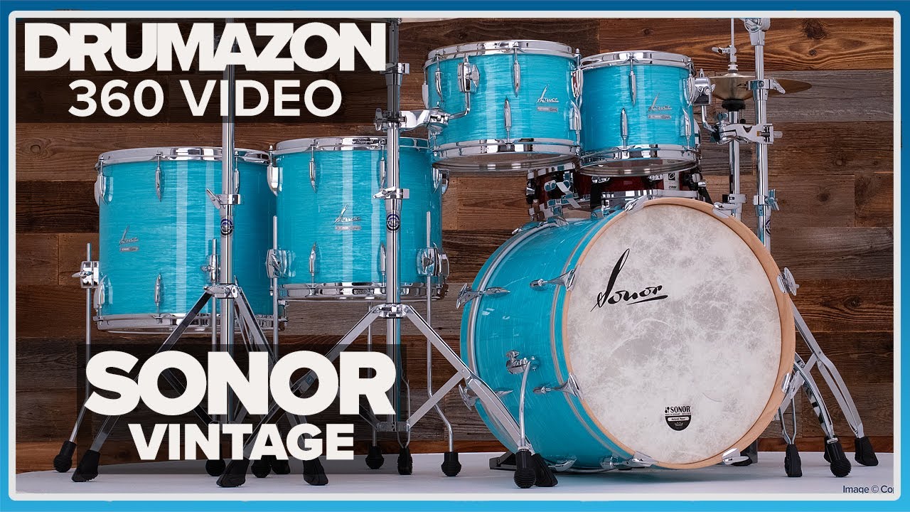 Sonor Vintage Series Beech Drum Kit, California Blue, 360 Rotation ...