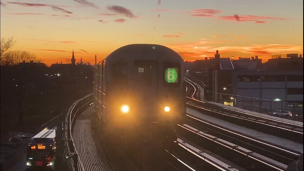 IRT Pelham Line: Manhattan and Pelham Bay Park bound R62A (6) Trains ...
