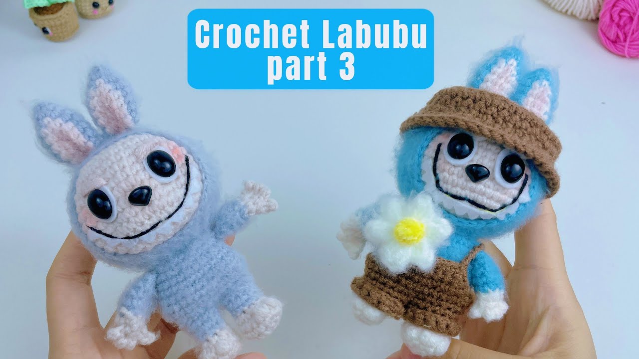 How to crochet cute labubu keychain ( P3 ) | handmade labubu keychain # ...