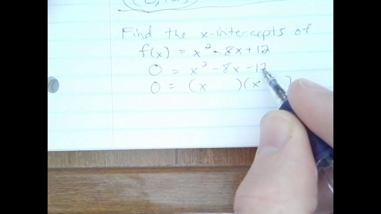 find-the-x-intercepts-of-f-x-x-2-8x-12-youtube