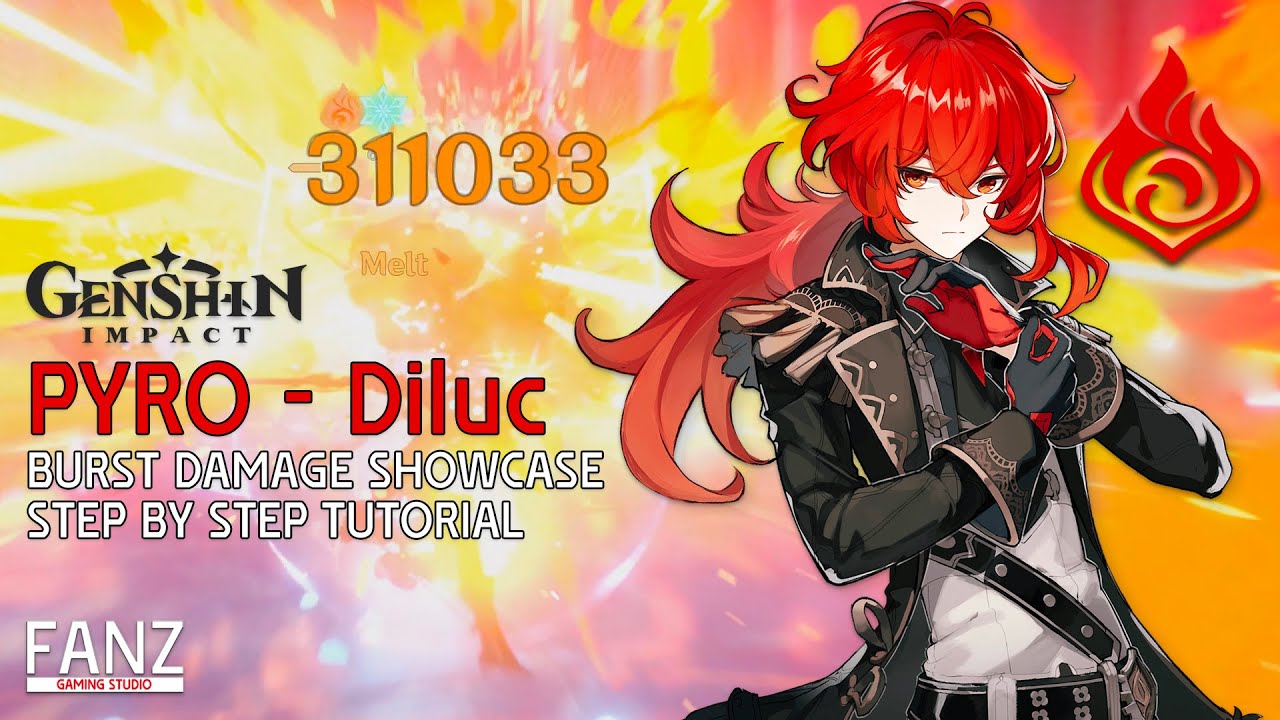 Pyro / F2P Diluc Elemental Burst Damage Showcase Tutorial - Genshin ...