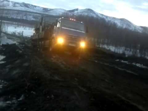 Зимник.Камаз берет подъем.Часть 1.