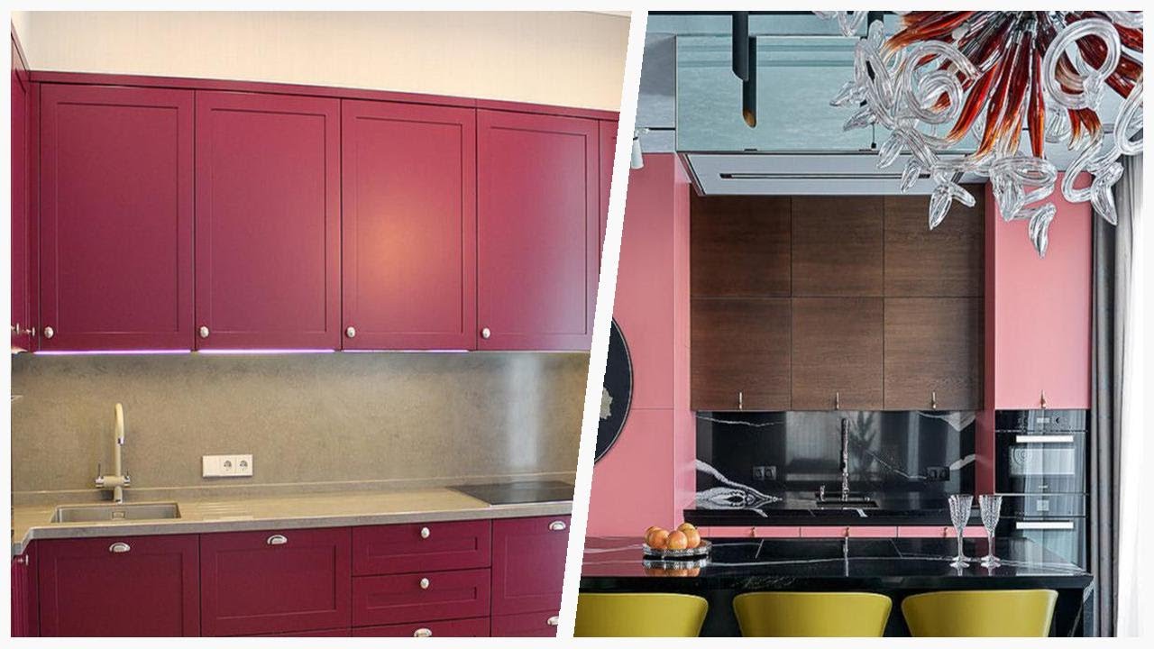 75 Kitchen With An Undermount Sink And Pink Cabinets Design Ideas You ...