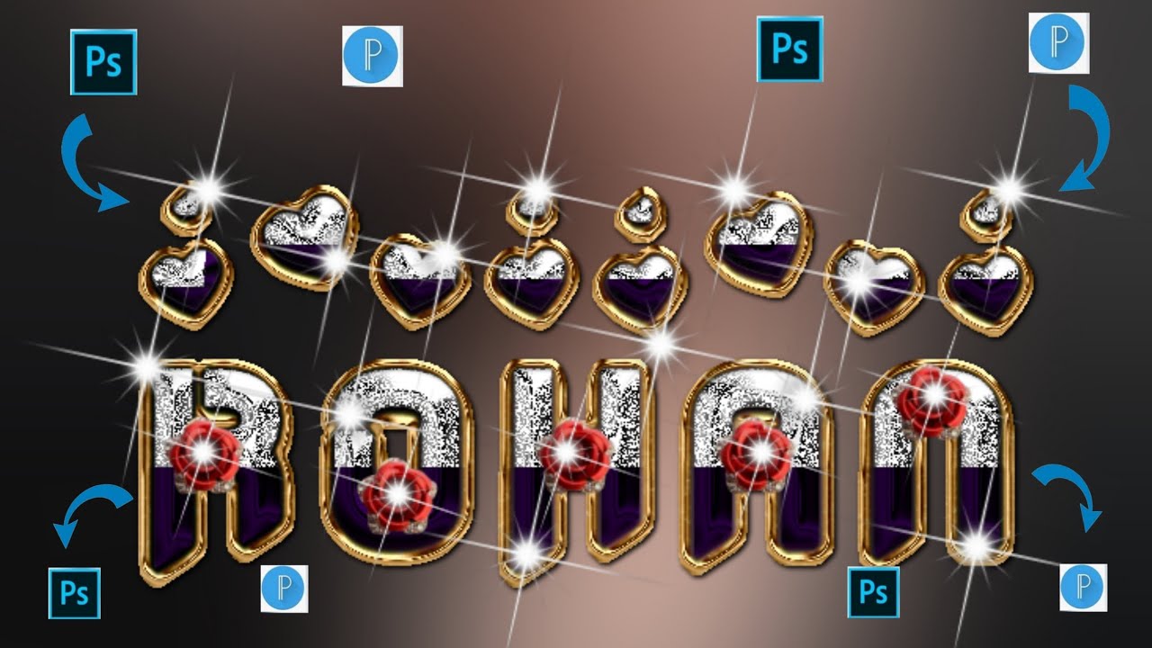 How to make New viral glowing glas font in Android by using ps touch ...