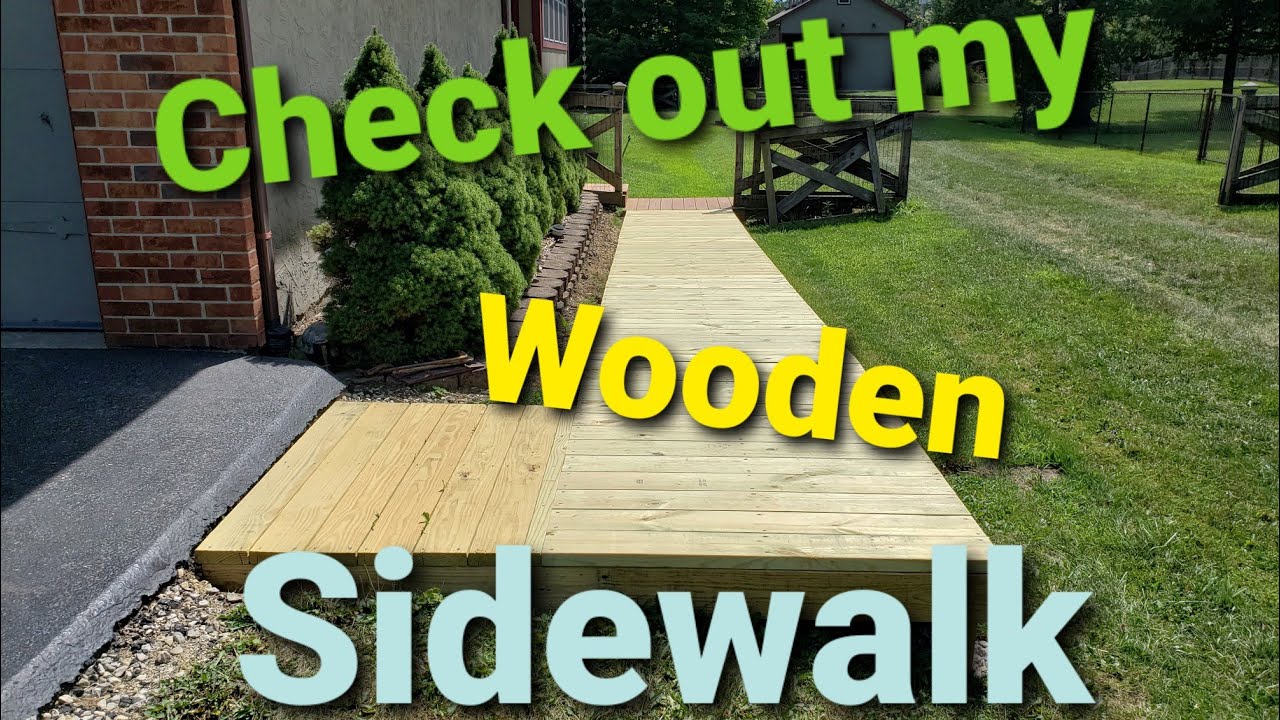 Wooden sidewalk build, slideshow. - YouTube