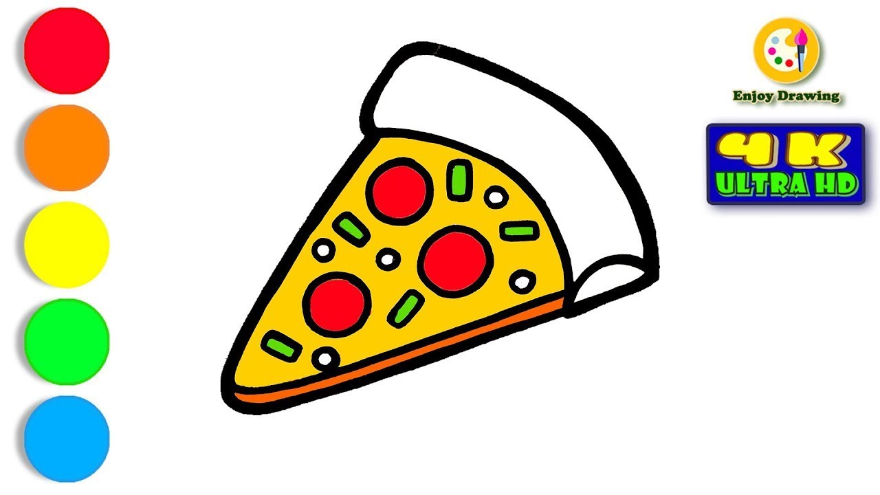 EASY How to Draw a PIZZA for Beginners, PIZZA Drawing | ENJOY DRAWING ...