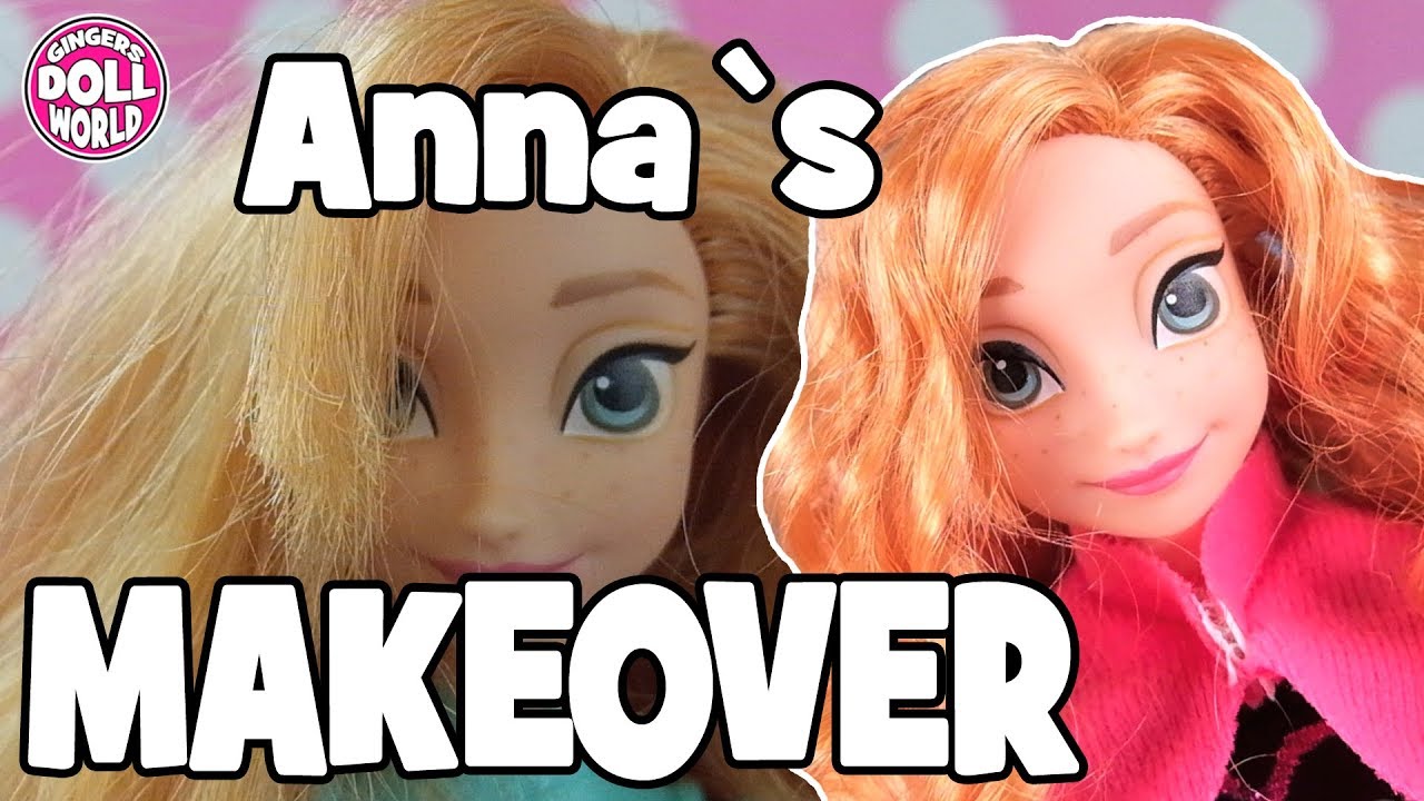 Disney Frozen Anna Doll Hair Makeover How to Curl Doll Hair - YouTube