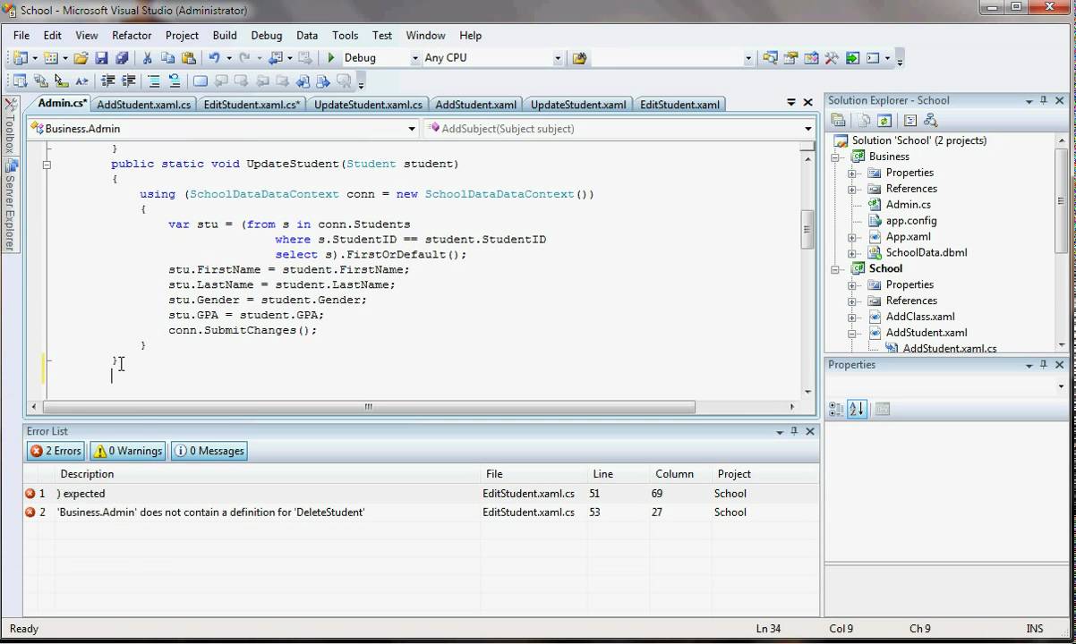 Tutorial 21 - Visual Studio 2008, Linq to SQL, C#, and WPF - YouTube