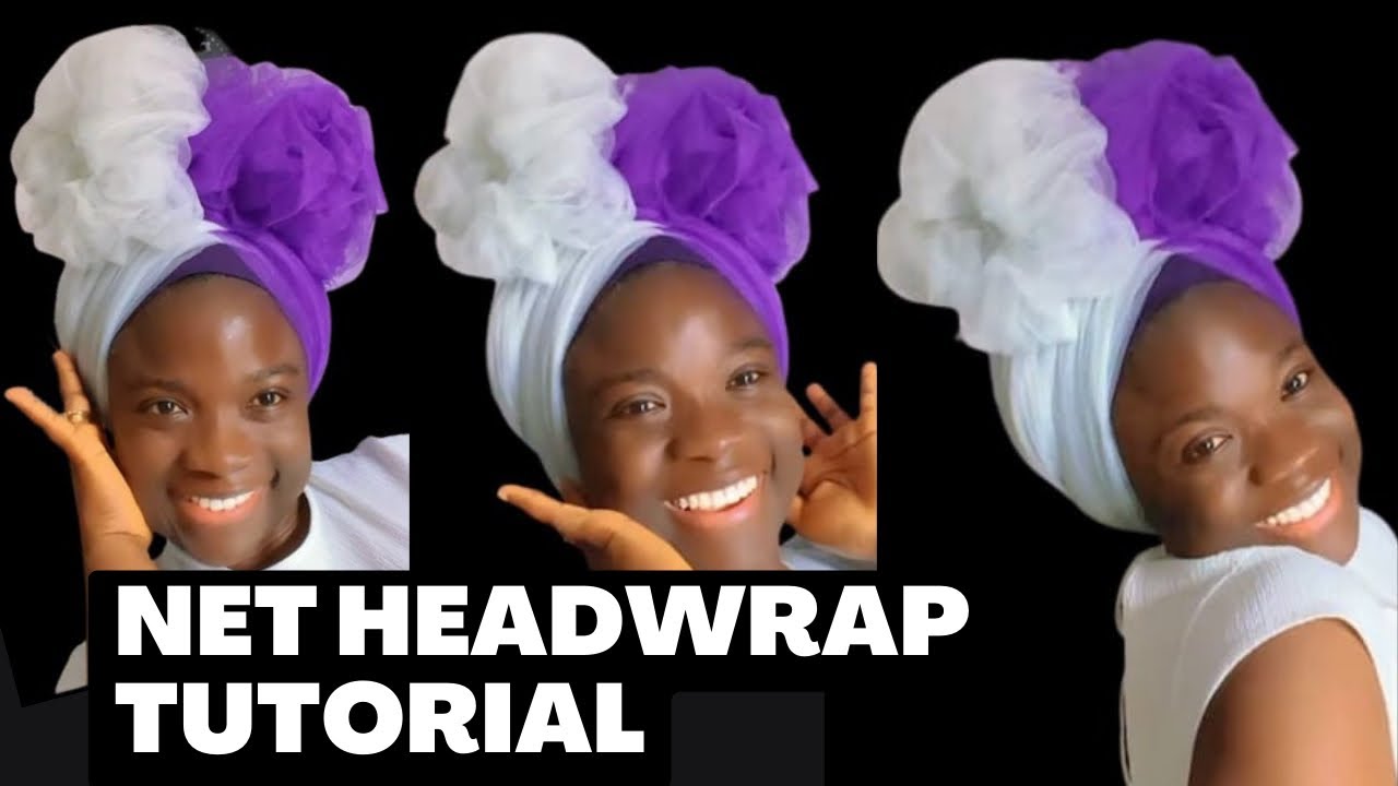 HEADWRAP TUTORIAL/ Net Headwrap/ Two colours Headwrap 🔥🔥 - YouTube