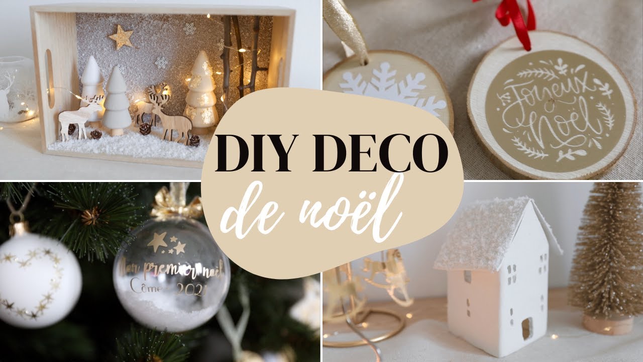 DIY de noël - 4 objets déco à fabriquer facilement ! - YouTube