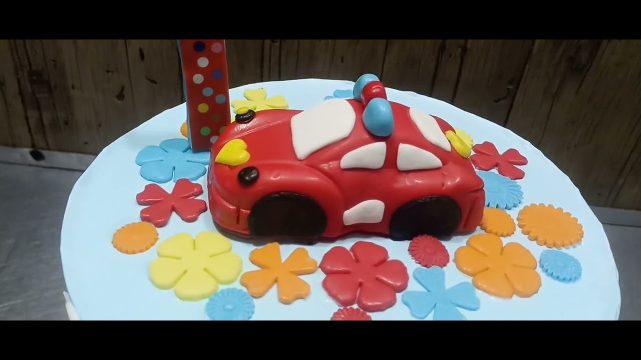 Beautiful car cake and flower decorate Badal#birthdaycake #cakedesign # ...