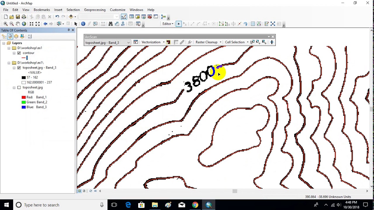 RASTER TO VECTOR AUTO CONVERT IN ARC GIS CONTOUR PART 2 - YouTube