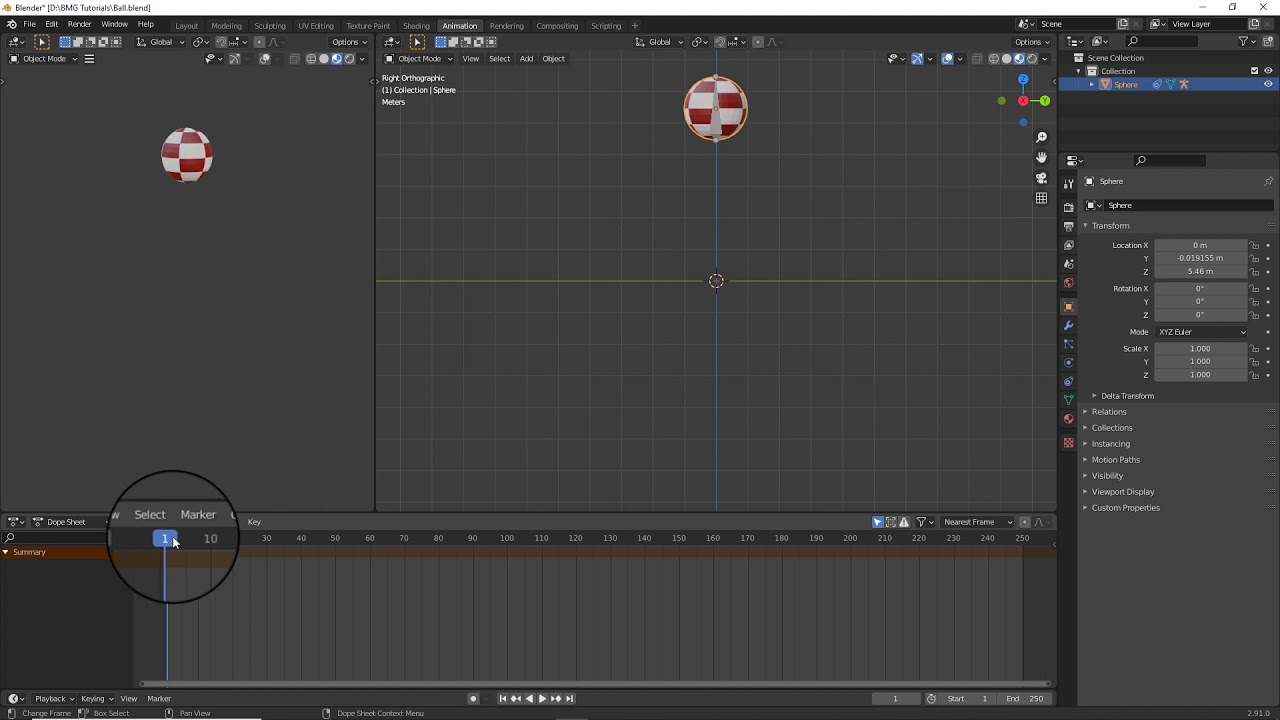 Learning Blender 2.9 in 1 Minute: Creating a Squash Animation - YouTube