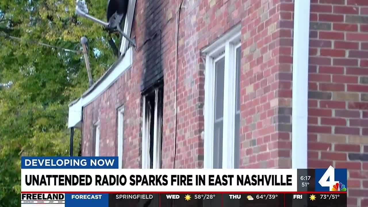 Unattended radio sparks fire in East Nashville home - YouTube
