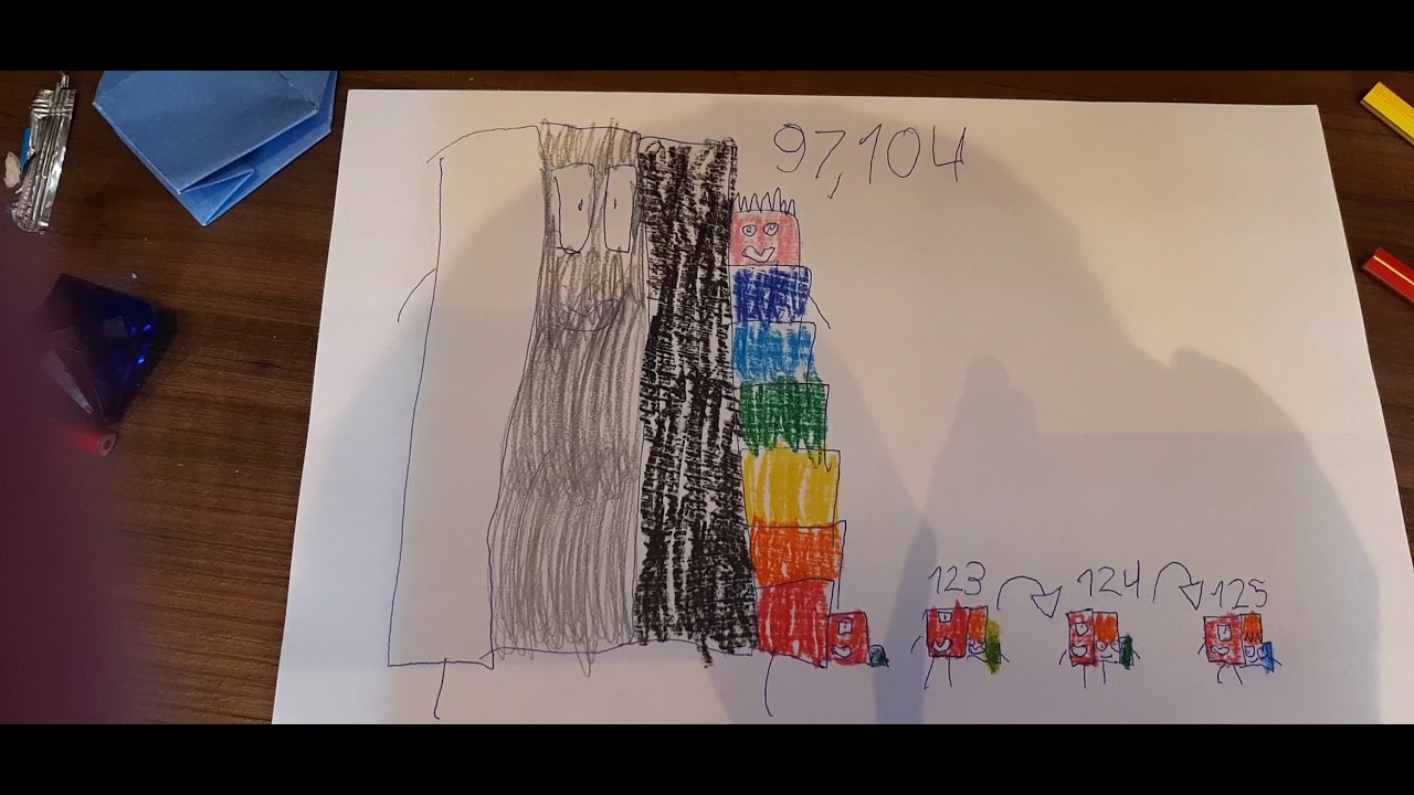 97,104 and 123 124 125 numberblocks - YouTube