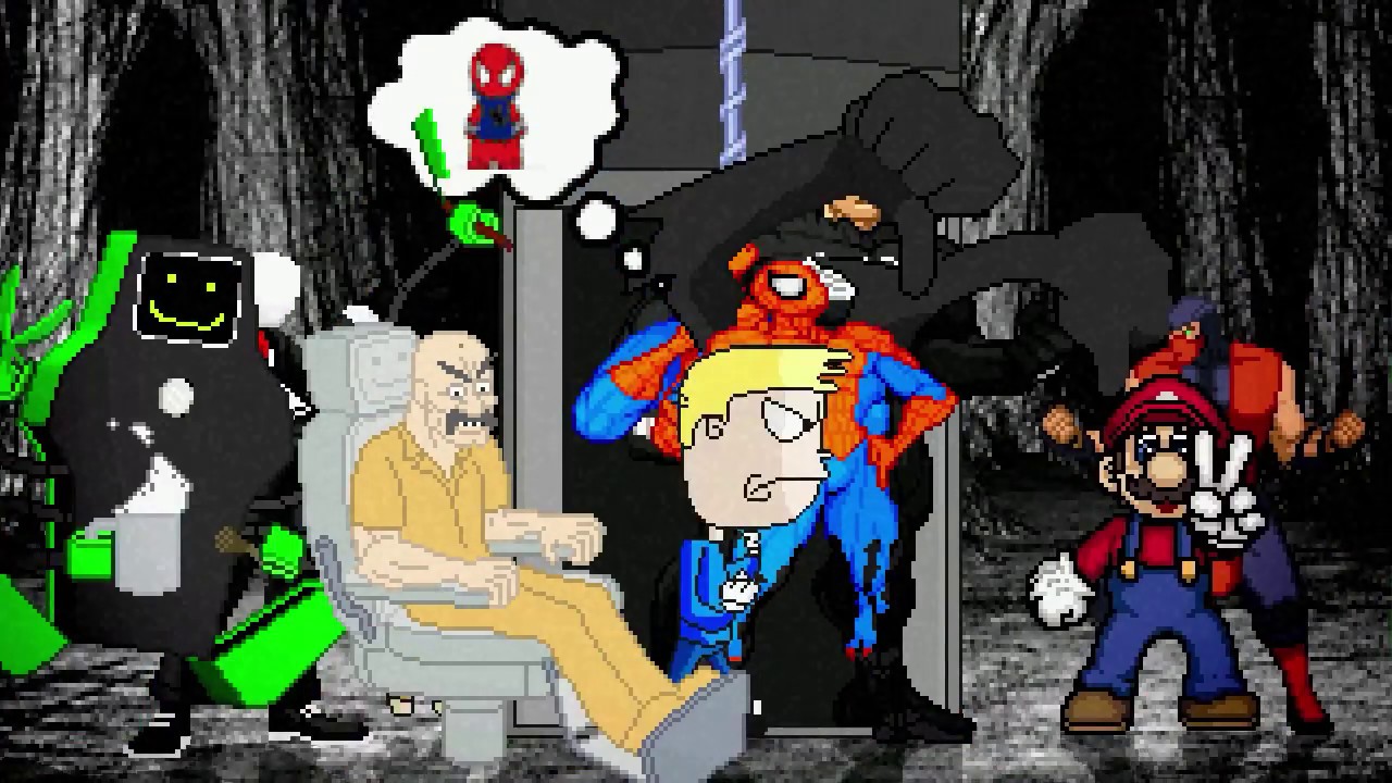 AN Mugen Request #1519: Jailbot, Slenderman, George, Spiderman VS Mario ...