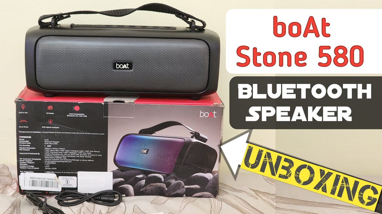 boAt Stone 580 Bluetooth Speaker Unboxing // #boAtStone580 - YouTube