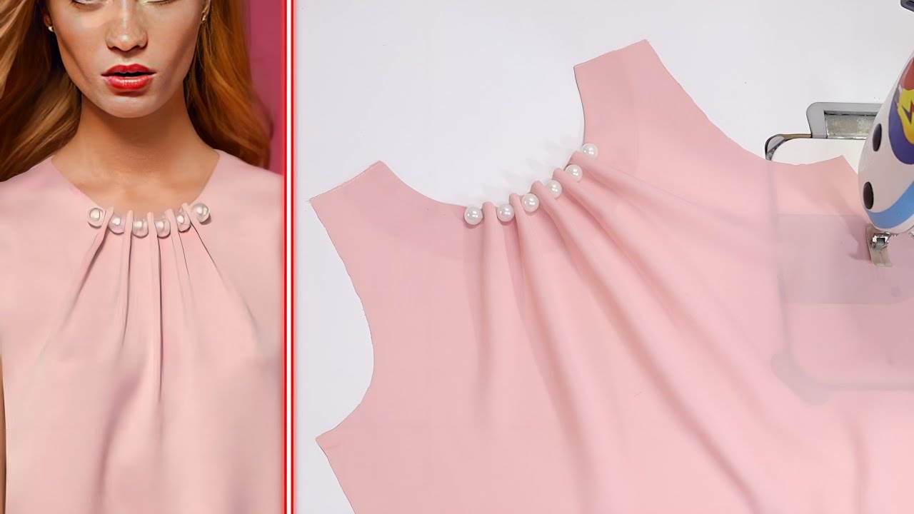 Beautiful Neck Design with Pearls for Sewing Enthusiasts. Very Easy ...