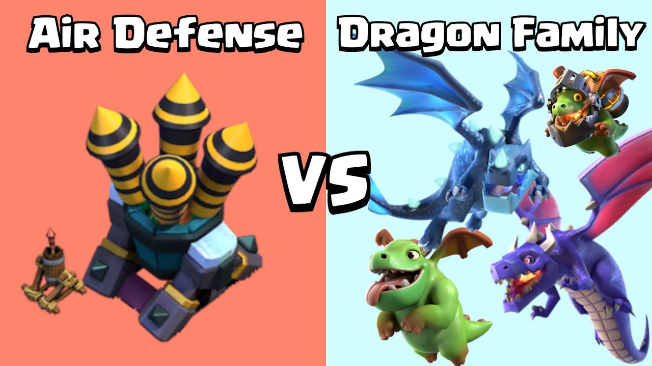 Every Level Dragon Family VS Every Level Air Defense | Dragon ...