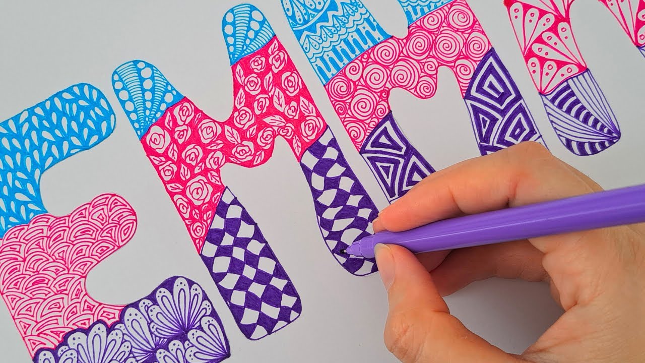 Doodle Your Name EMMA || Easy Doodle For Beginners || Fun Doodles # ...