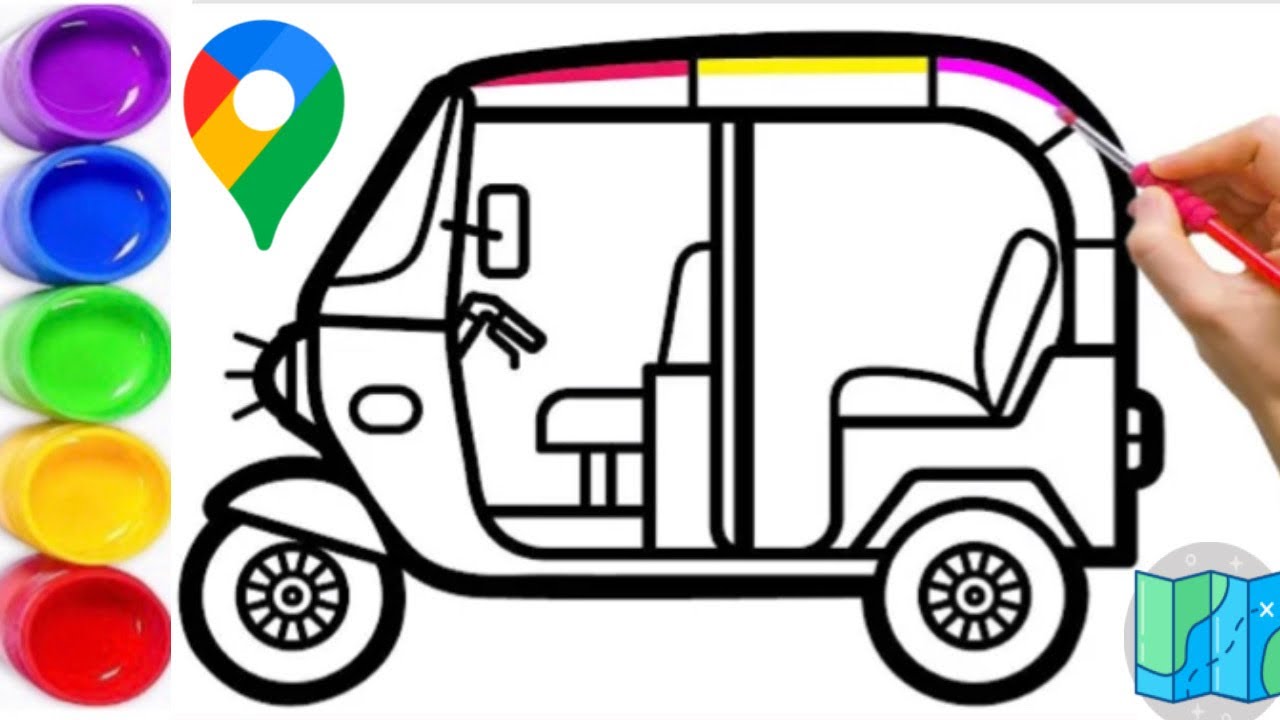 Drawing a Rickshaw Easy For Children. - YouTube