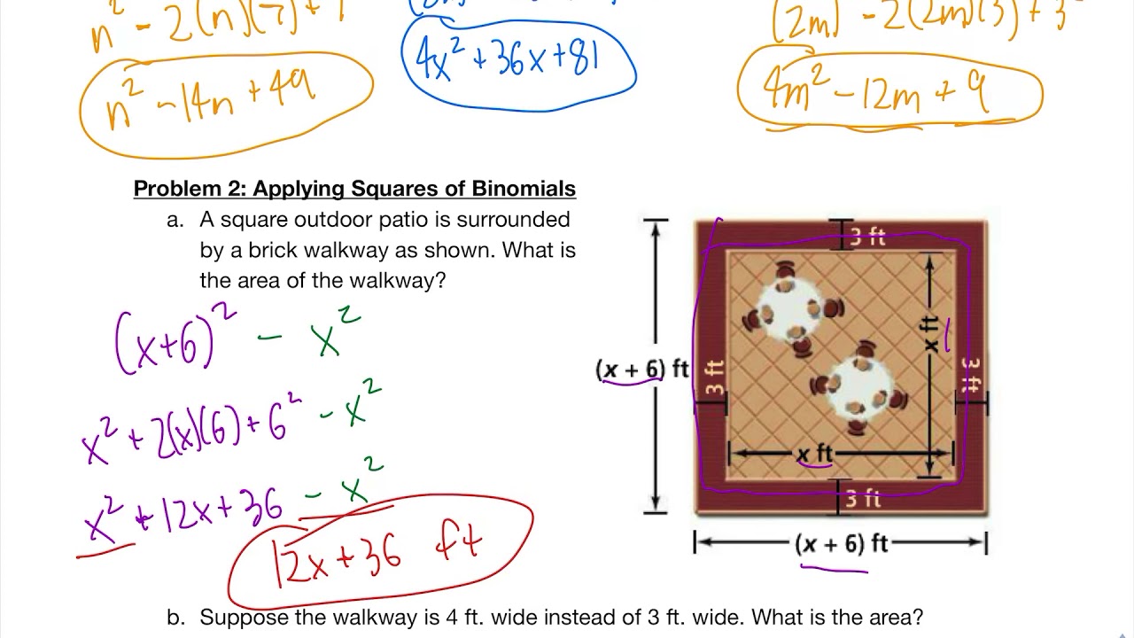 Algebra 8.4: Multiplying Special Cases - YouTube