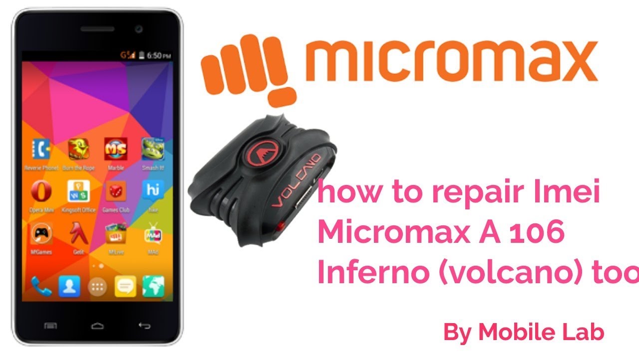 Micromax A106 imei repair inferno tool volcano - YouTube