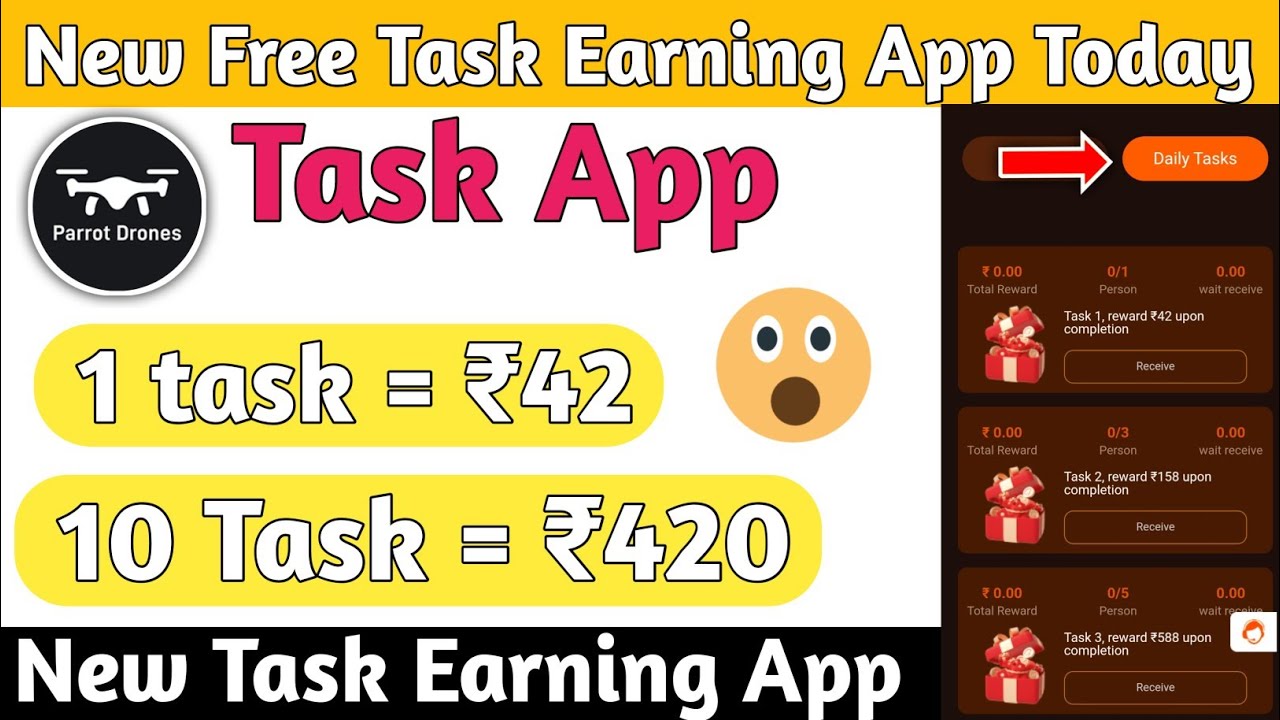 Parrot DronesTask App withdraw | Task Earning App 2023 | Dole task ...