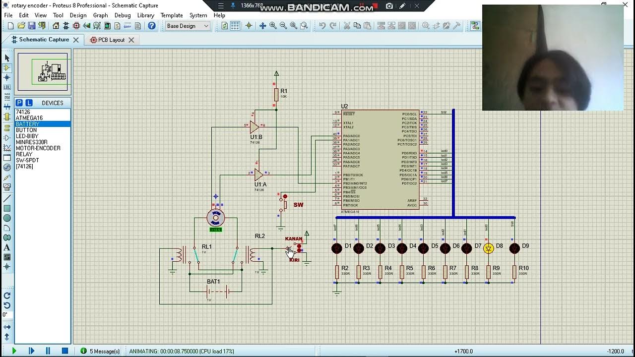 Simulasi Rotary Encoder AT Mega 16 pada Aplikasi Proteus - YouTube