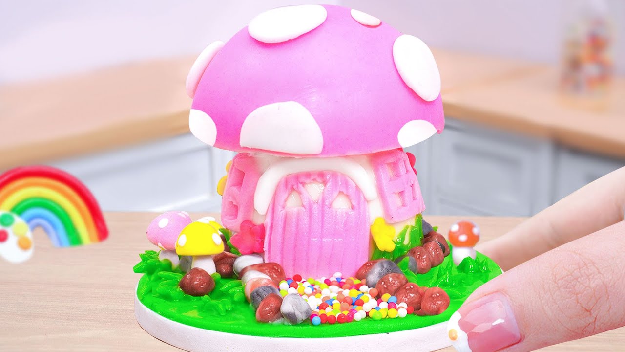 Yummy Chocolate Cake 🎂 Sweet Miniature Mushroom house | Fresh Miniature ...