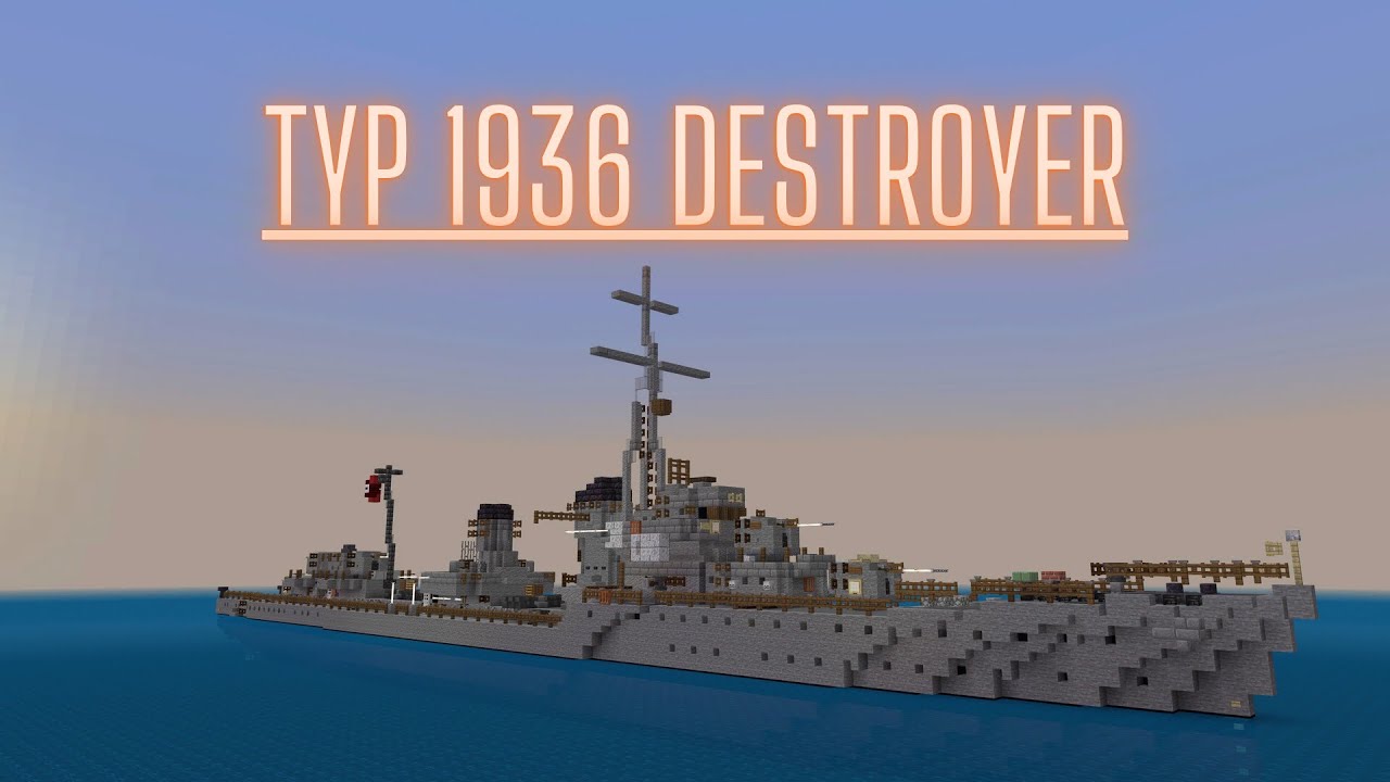 Minecraft: How to build a Destroyer in Minecraft (Typ 1936 Destroyer ...