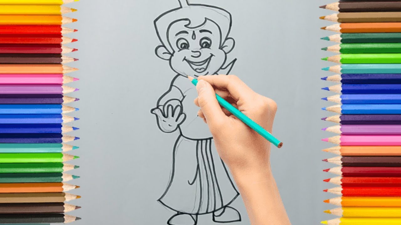 Easy drawing of chota bhim step by step. Chota bhim drawing and ...