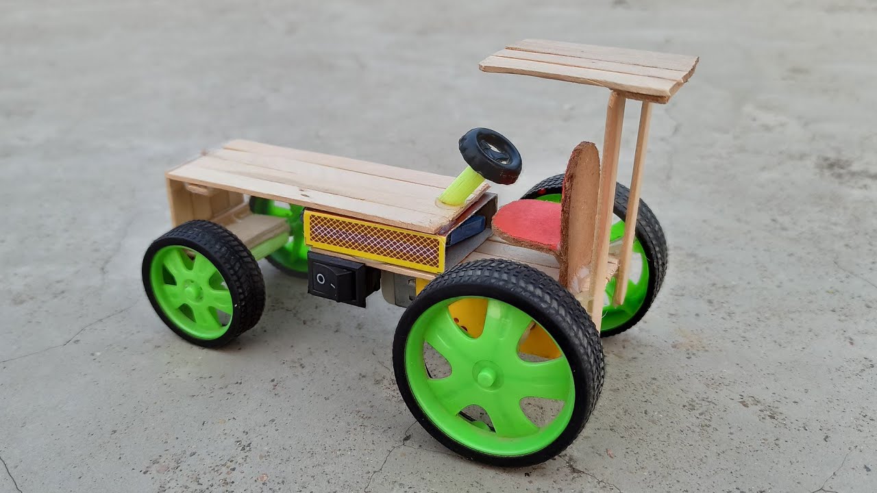 How to make matchbox tractor at home - diy electric Popsicle tractor ...