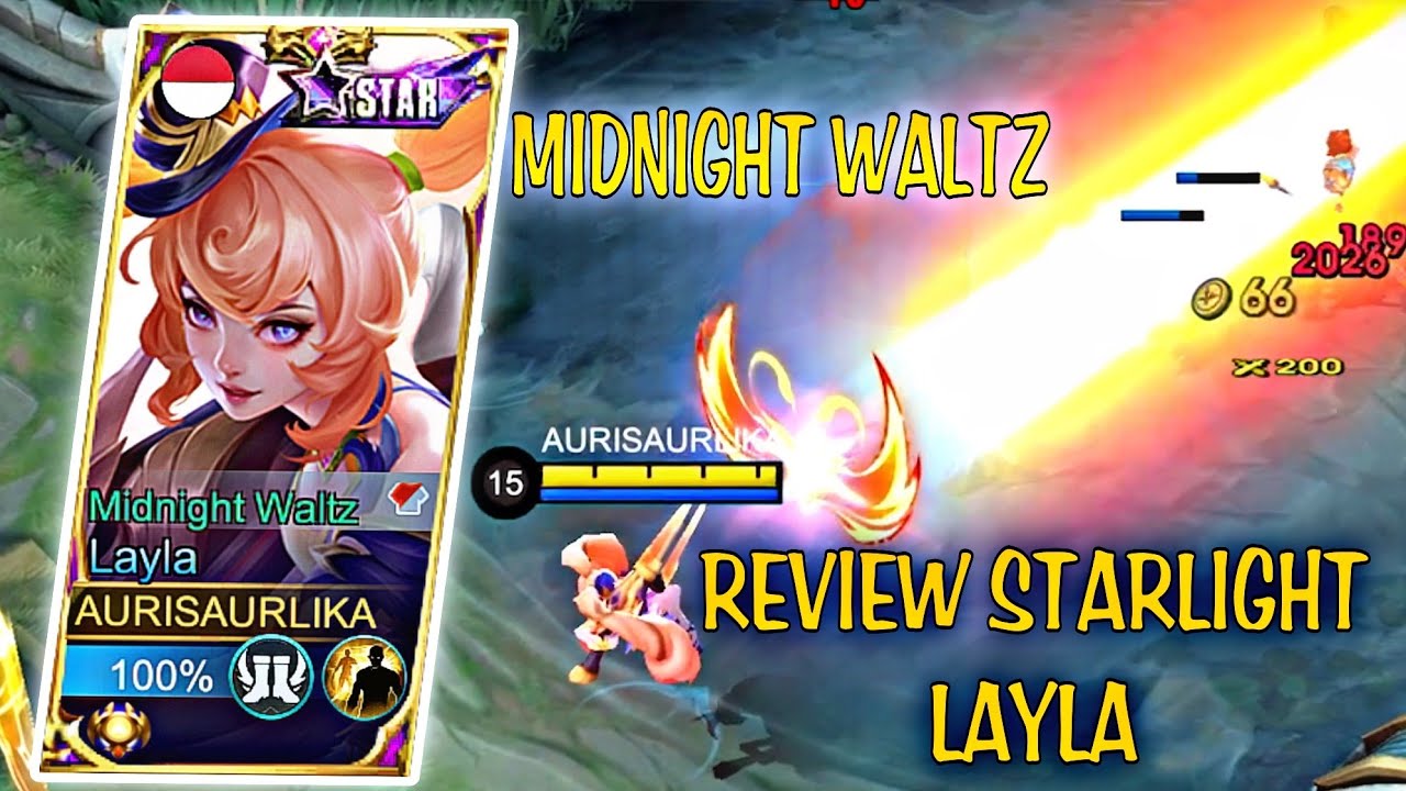REVIEW SKIN LAYLA STARLIGHT PAINTED MIDNIGHT WALTZ II Mobile Legends ...