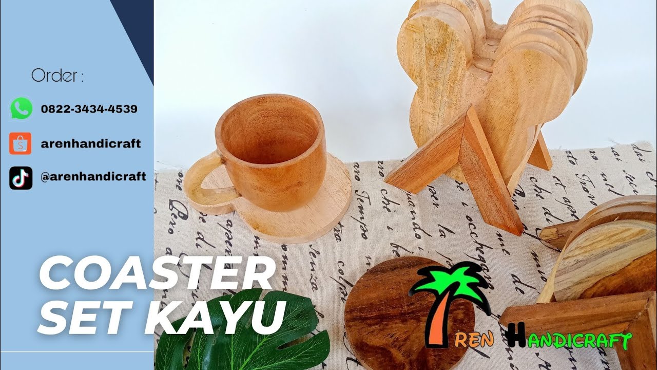 Coaster set aesthetic dari bahan kayu - YouTube