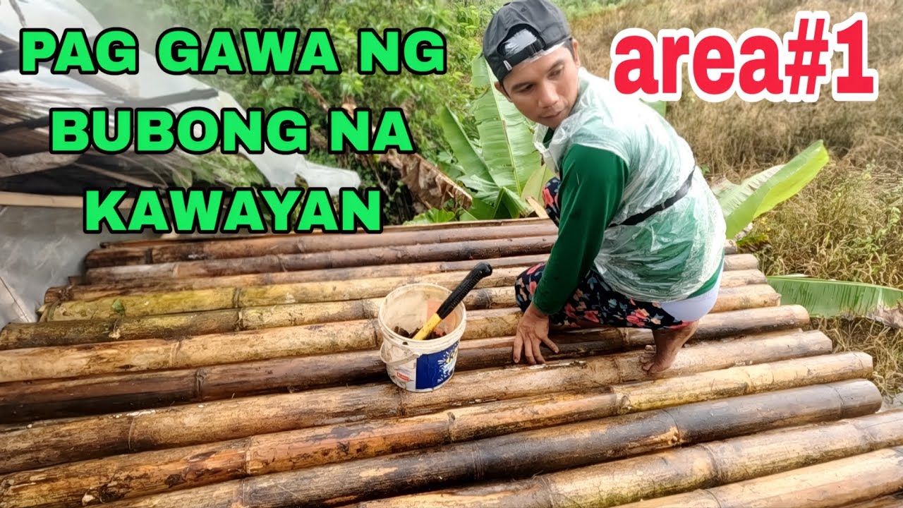 PAGKABIT ng BUBONG na KAWAYAN sa kubo#1 - YouTube