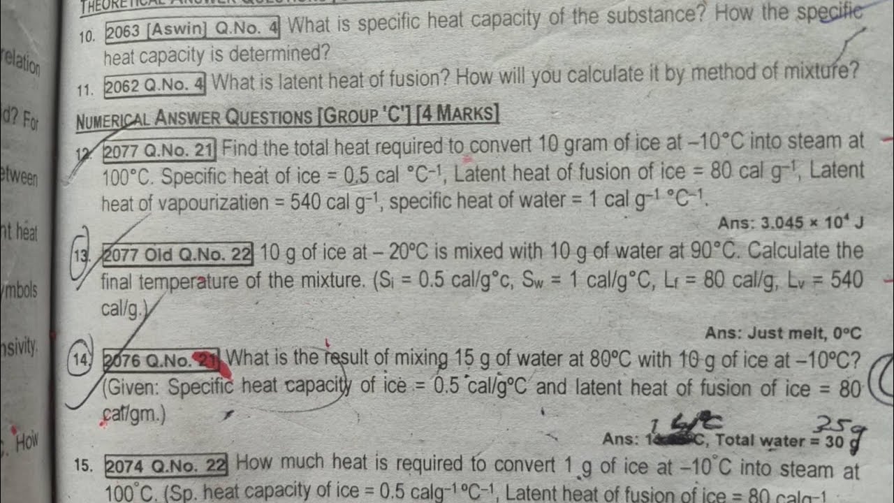 heat numerical CTEVT first year physics - YouTube