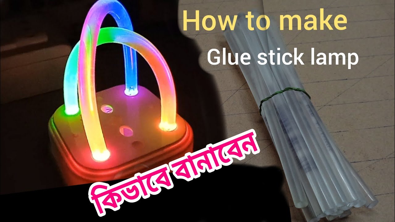 How to make | glue stick lamp at home | homemade led light | amazing ...