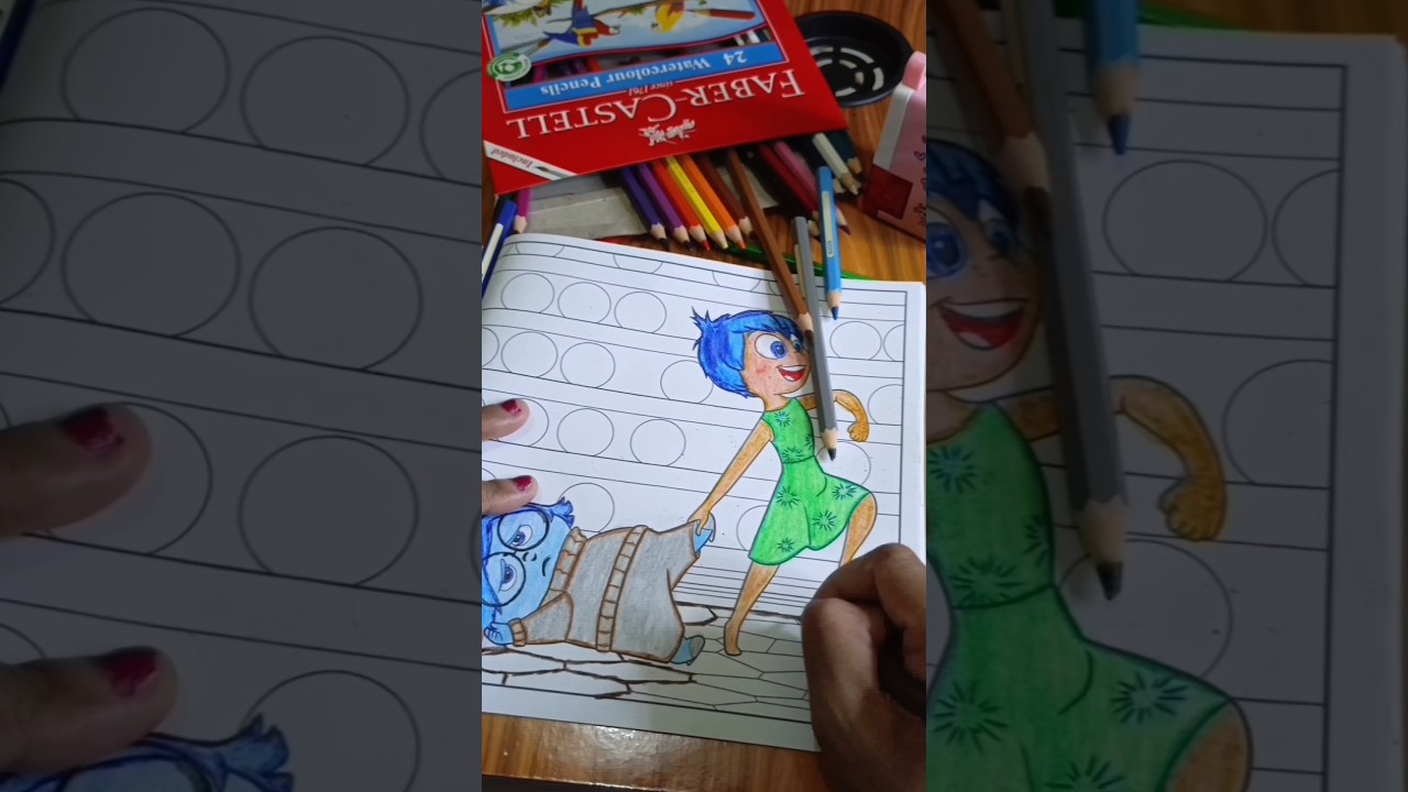 WARNAI GAMBAR INSIDE OUT DENGAN PENSIL WARNA - YouTube