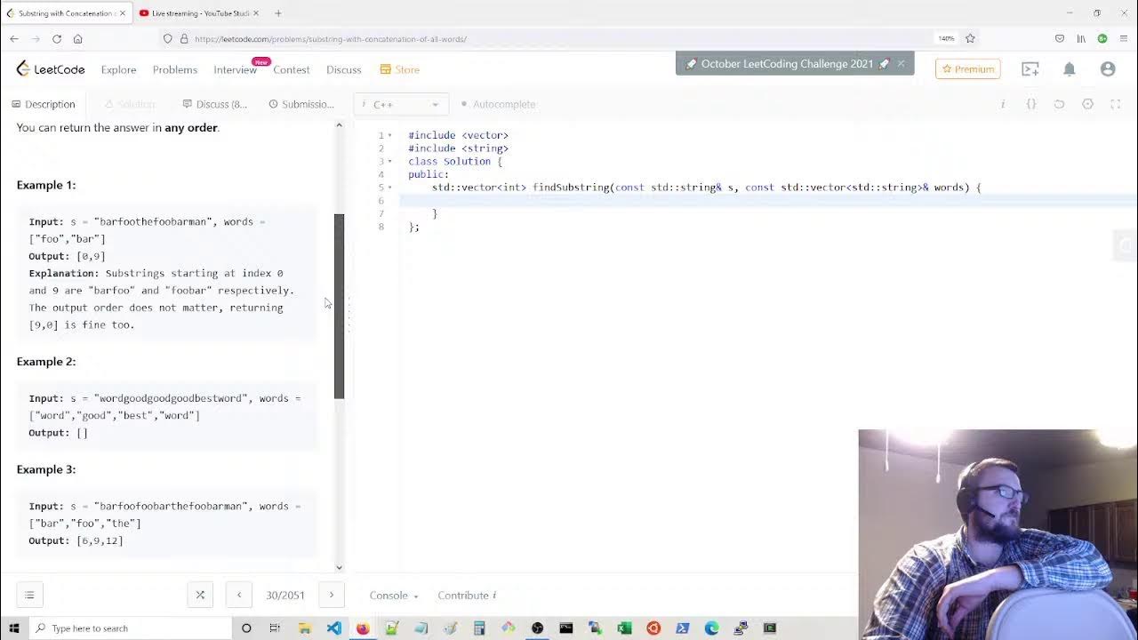 Substring with Concatenation of All Words, Hard, C++, LeetCode, Part 1 - YouTube