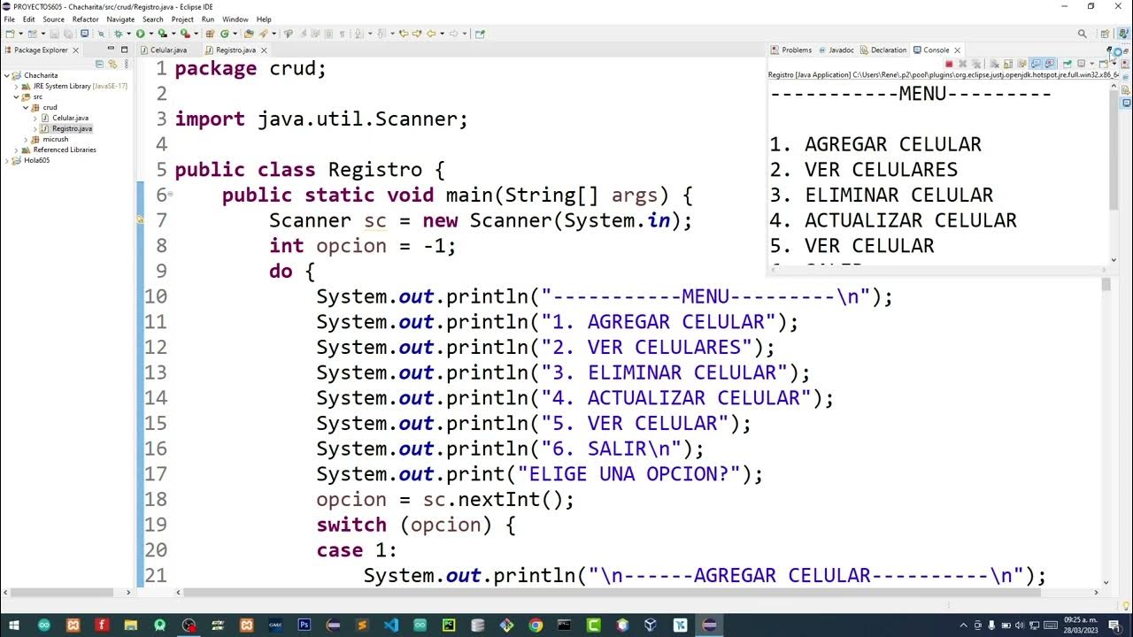 CRUD sencillo con programación Estructurada y Persistencia de Datos ...