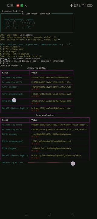 "Bitcoin Wallet Generator Script / automate BTC wallets with Python ...