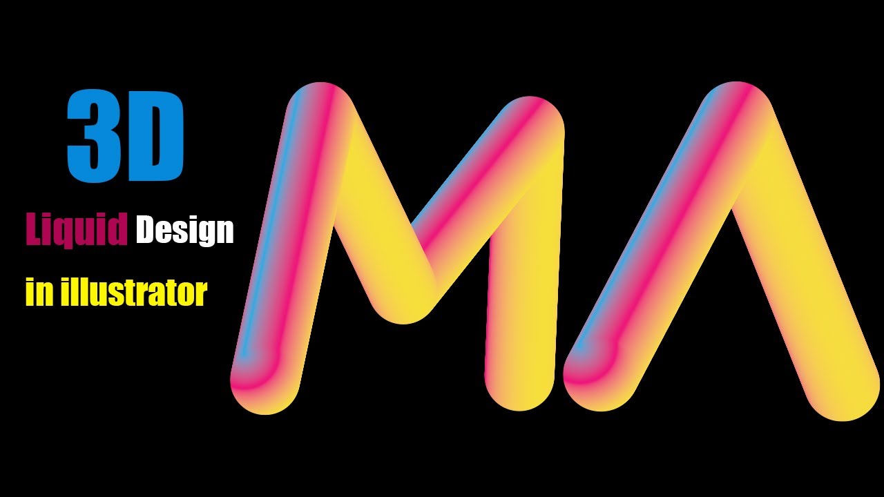 3D Liquid Design in Adobe Illustrator | illustrator effect - YouTube